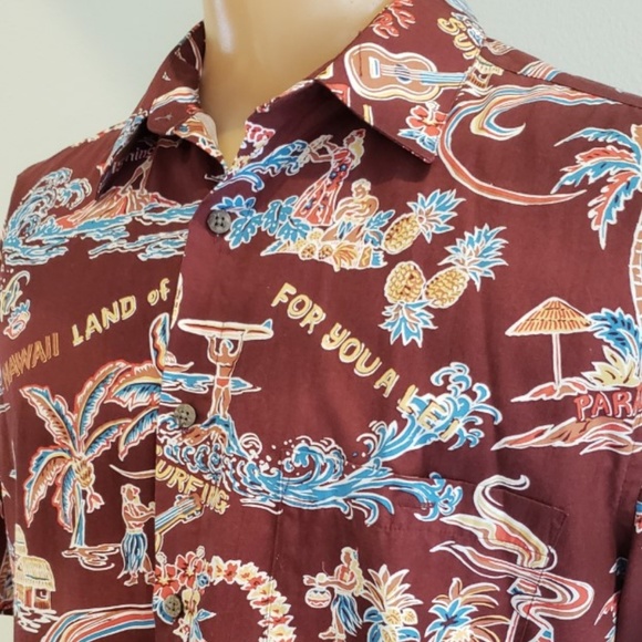 Island Shores | Shirts | Hawaiian Shirt Mens Red Cotton Island Shores L ...